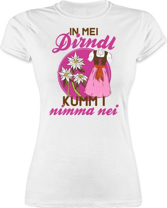 Shirtracer Shirt Damen - Kompatibel mit Oktoberfest - In MEI Dirndl kumm I nimma nei - L - Wei&szlig; - trachtenshirt Trachten t Shirts bayrische edelwei&szlig; Tshirt passt