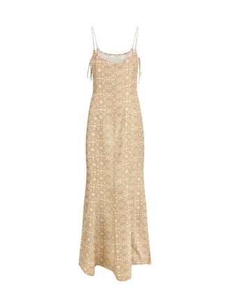 Kristina Ti Womens Sleeveless Long Dress Viscose; Silk