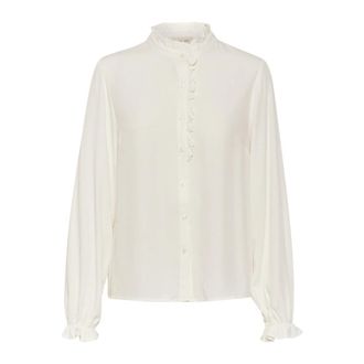 Cream Schneewei&szlig;es Hemd mit Puff&auml;rmeln - - Blouses & Shirts - Damen - Wei&szlig; - 2XL