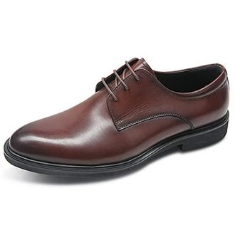 Generic Chaussures Oxford Formelles for Hommes, Chaussures Derby &agrave; Lacets, Bout Rond Bruni, en Cuir, Semelle en Caoutchouc antid&eacute;rapante, Talon Bas et Bloc, f