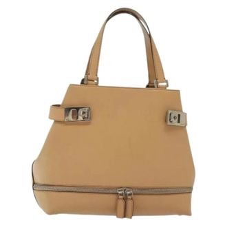 Ferragamo Pre-owned Cuir sacs-main - Femme - Pre-owned - Brun - Taille: ONE Size