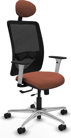 Piqueras y Crespo B&uuml;rostuhl mit Rollen Zulema mit wei&szlig;en und schwarzen Armlehnen, h&ouml;henverstellbare Lendenwirbelst&uuml;tze und festes Kopfteil, ausgestattet mit Syncro/Tras