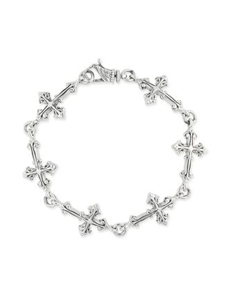 Emanuele Bicocchi grand bracelet Avelli à breloques croix - Argent
