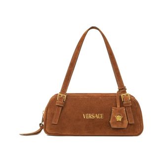 Versace Femme, Sacs, Brun, Taille: ONE Size Tag Suede Bowling Bag