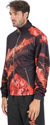 Australian Footware Veste coupe-vent Rust Printed noire et rouge pour homme S, Noir, XXL
