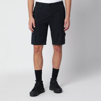 Stone Island Navy blue cargo Bermuda shorts in cotton