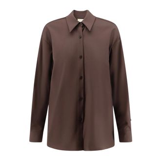 Alysi Femme, Blouses et Chemises, Brun, Taille: 38 FR Chemise boutonn&eacute;e en laine