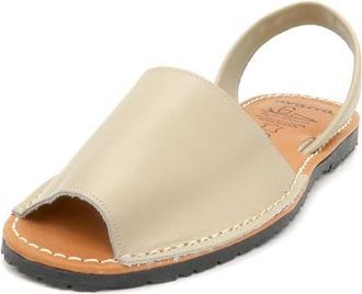 Avarcashop Sandales Menorquina pour femme en cuir véritable - Semelle intérieure rembourrée, beige, 42 EU
