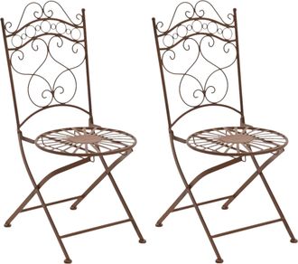 Clp Eisenstühle Indra im Jugendstil I Antike handgefertigte Gartenstühle I erhältlich, Farbe:antik braun