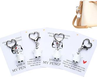 Generico porte-cl&eacute;s pour cl&eacute;s de voiture | Pendentif motivation de dessin anim&eacute; - Avec compartiment pour cartes, anneau en forme de coeur et design d&eacute;coratif -