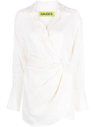 Gauge81 robe courte Puno en lin - Blanc