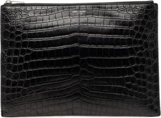 Saint Laurent Sac pochette en cuir pr&eacute;-poss&eacute;d&eacute; - Femme - Pre-owned - Noir - Taille: ONE Size