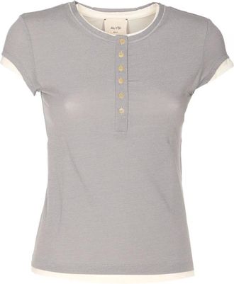 Alysi Femme, Tops, Gris, Taille: 40 FR Maglia Crepe Light Jersey Dop
