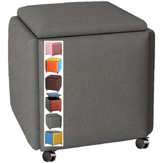 Generic Stapelbarer Sofasessel Hocker W&uuml;rfel 5 in 1, Kombination Sitzw&uuml;rfel Fu&szlig;hocker Fu&szlig;bank Polsterhocker Sitztruhe Schuhbank Sitzhocker mit Rollen Fu&szlig;st&uuml;tz