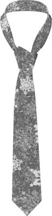Generic Cravate Homme Flocons De Neige Blancs, No&euml;l Gris Cravate De Mariage Casual Confortable DAffaires Cravatte, Pour Mariage, F&ecirc;te, Remise Des Dipl&ocirc;mes