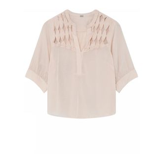 Gustav Elegante Hemdbluse mit V-Ausschnitt - - Blouses & Shirts - Damen - Beige - XS