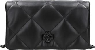 Tory Burch Femme, Sacs, Noir, Taille: ONE Size Kira Diamond Quilt Powder Coated Chain Wallet