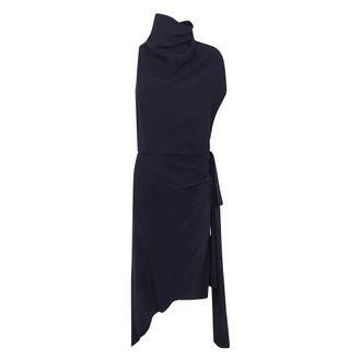 N&deg;21 Asymmetrisches Midikleid aus Stoff - - Dresses - Damen - Schwarzk - S