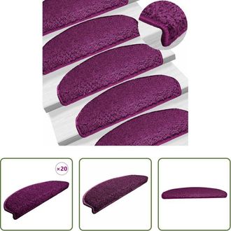 vidaXL Treppenabdeckung - Stufenmatten 20 Stk. 65x21x4 cm Violett Halbrund Gro&szlig;