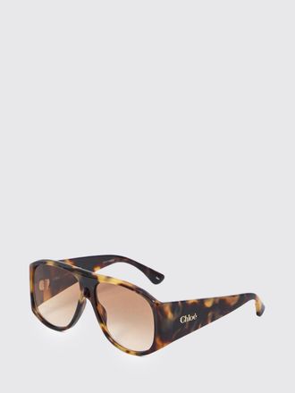 Chlo&eacute; Piloten-Sonnenbrille mit rechteckigem Gestell in Schildpatt-Optik