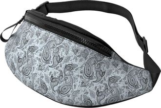 Generic Handytasche Tasche Atmungsaktiv Taillentasche Schwarz-Wei&szlig;-Pai-Sley Verstellbarer Lauftasche F&uuml;r Outdoor Aktivit&auml;ten Laufen 14X35Cm