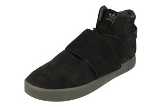 adidas Originals Tubular Invader Strap Herren Hi Top Turnschuhe Shoes Schwarz Turnschuhe