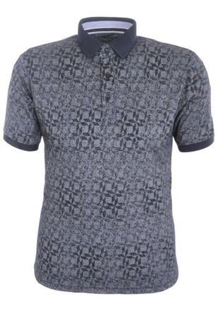 Navigazione Poloshirt mit Jaquardmuster