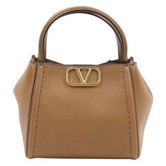 Valentino Handtasche aus genarbtem Kalbsleder - - Bags - Damen - Braun - ONE SIZE