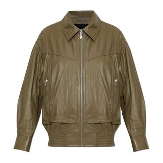 Iro Elif Lederjacke - - Jackets - Damen - Gr&uuml;n - M