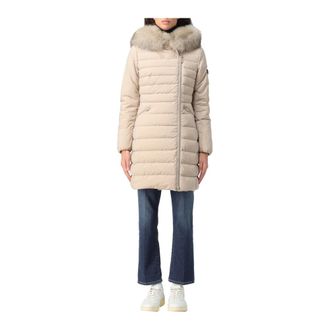 Peuterey Femme, Manteaux, Beige, Taille: 42 FR Manteau Piumino Beige en Fourrure