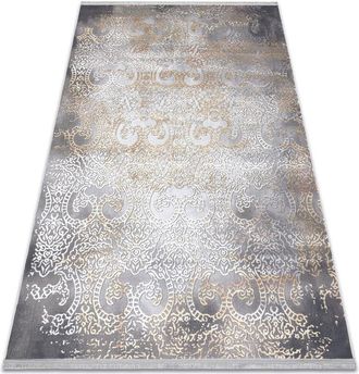 RugsX Modern luce 84 Teppich Ornament vintage - Strukturell grau / Senf grey 154x220 cm