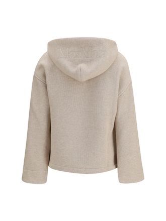 Max Mara Womens Hooded Sweatshirt Beige Cotton Sweatshirts Sweater