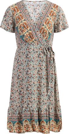 Usha Sommerkleid Damen Wollwei&szlig; Mehrfarbig
