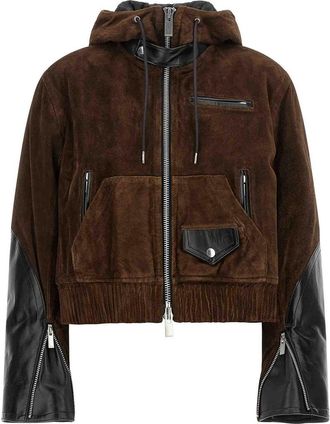 sacai Blouson En Cuir - Marron