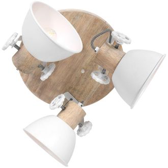 Steinhauer Steinhauer - Mexlite - spot - Gearwood - blanc - m&eacute;tal bois de caoutchouc - &oslash;