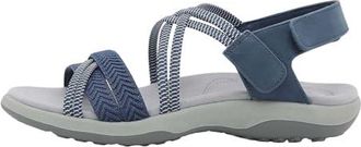 Generico Sandales de trekking orthopédiques pour femme - Chaussures de sport confortables à bout ouvert - Sandales plates antidérapantes pour la randonnée, la 