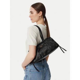 Tommy Hilfiger Handtasche Tommy Hilfiger Soft Leather Shoulder Bag Studs AW0AW19338 Schwarz