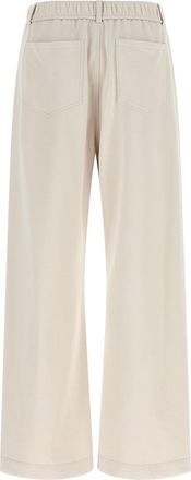 Brunello Cucinelli Wide-Leg Cotton Trousers - Beige