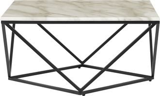 Beliani Moderner Couchtisch mit Marmor-Effekt in Beige/Schwarz Malibu