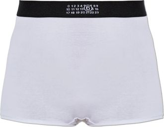 Maison Margiela Femme, Sous-v&ecirc;tements, Blanc, Taille: 36 FR Logo Boxers