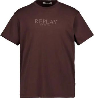 Replay Herren T-Shirts braun Baumwolle