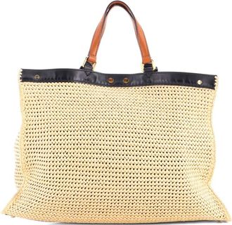 Fendi Peekaboo X- Raffia Medium tote bag - Noir
