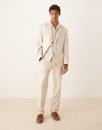 Selected Ascot - Pantalon standard - Crème-Blanc