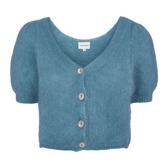 Americandreams Harper Cardigan - - Knitwear - Damen - Blau - S
