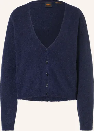 HUGO BOSS Strickjacke Farano Mit Alpaka blau