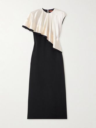 Altuzarra Topolino Mehrlagiges Midikleid Aus Seidensatin - Schwarz