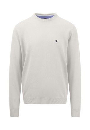 Fynch-Hatton Herren Feinstrickpullover mit Rundhalsausschnitt, Winter White, 3XL