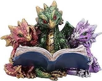 Nemesis Now Tales of Fire Lesebuch Drache Figur, Polyresin, Mehrfarbig, Einheitsgr&ouml;&szlig;e