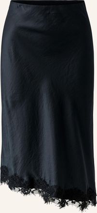 Oui Satinrock Mit Spitze schwarz