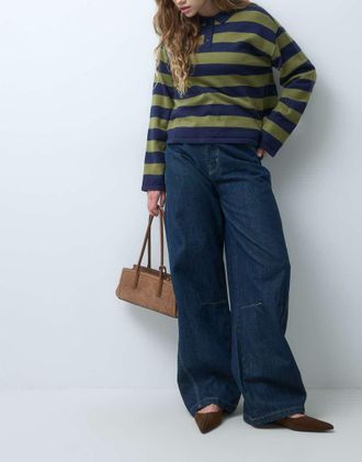 Dickies Maricopa jean barrel taille basse en bleu d&eacute;lav&eacute;
